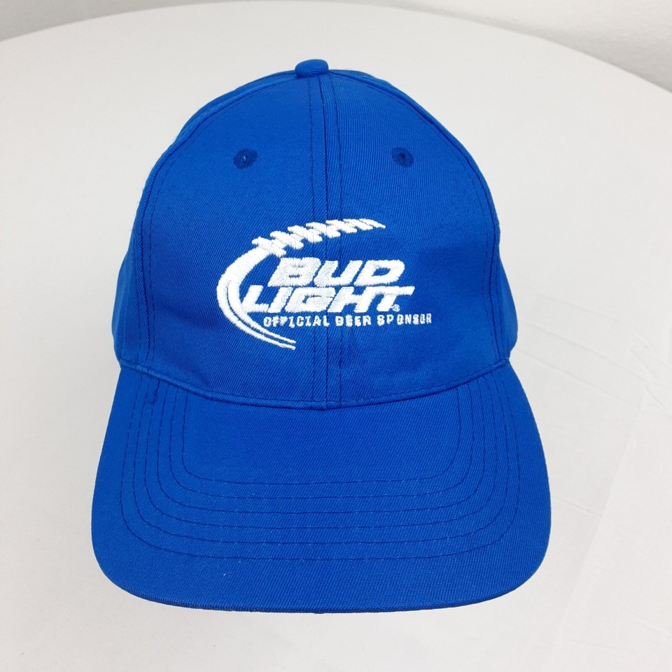 Bud Light Hat Cap Blue Adjustable Strapback Anheuser Busch Baseball St ...