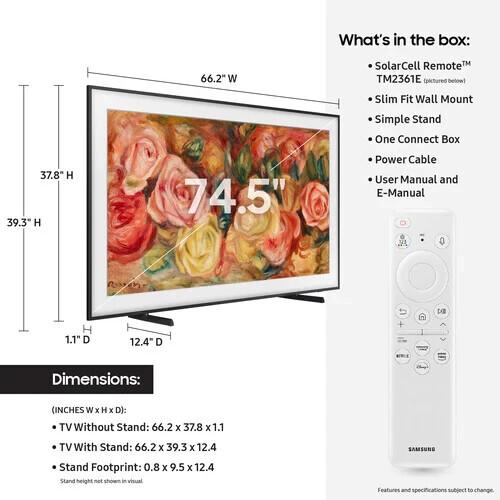 Samsung The Frame QN75LS03D 75" 4K HDR Smart QLED TV QN75LS03DAFXZA ...