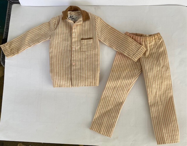 Vintage Brown and White stripped Pajamas Marked Ken Label | eBay