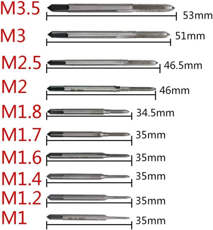 10 Pcs Micro Taps for Clocks and Watches Tapping, Mini Spiral Flute ...