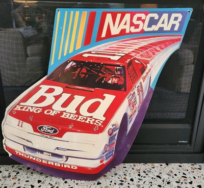 Vintage 1989 Nascar Metal Sign #11 Anheuser-Busch Bud Beer Terry ...