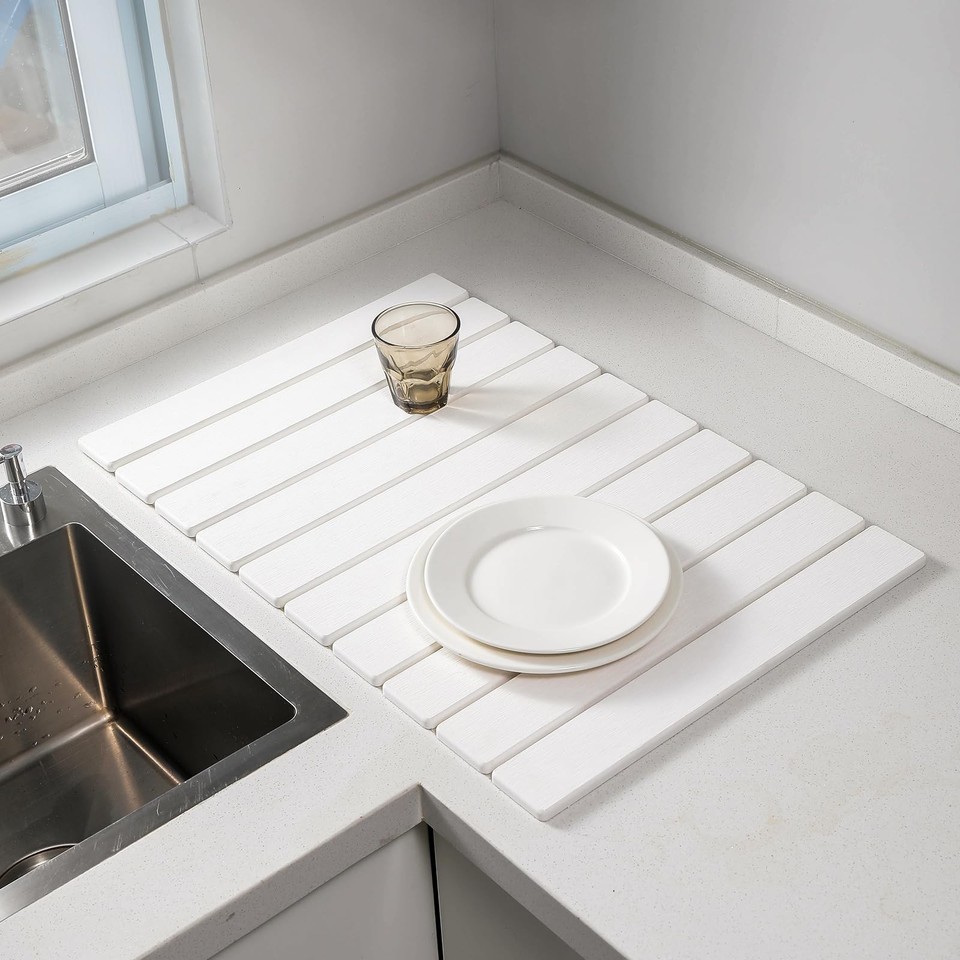 Large Stone Drying Mat for Kitchen Counter, 24''L x 16''W Diatomaceous ...