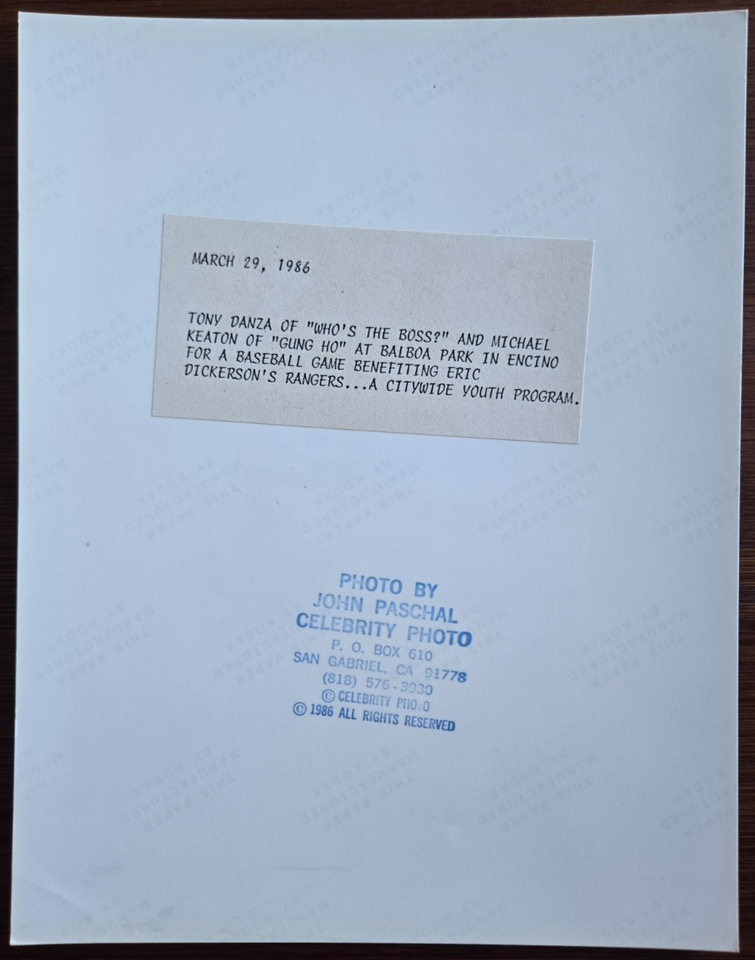 Michael Keaton (Gung Ho) & Tony Danza (Who's the Boss?) 1986 7x9 Press ...
