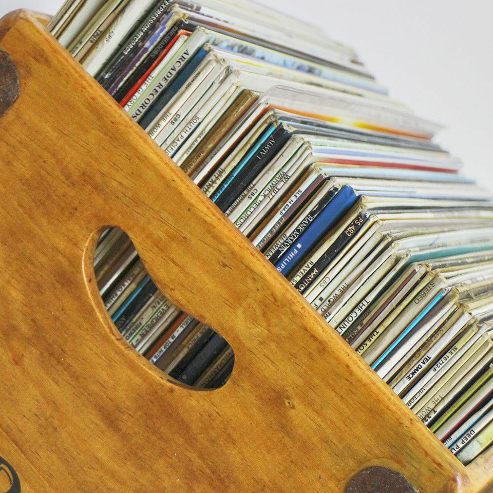 Retro Record Box 12" Vintage Wooden Handcrafted Album Crate For LP ...