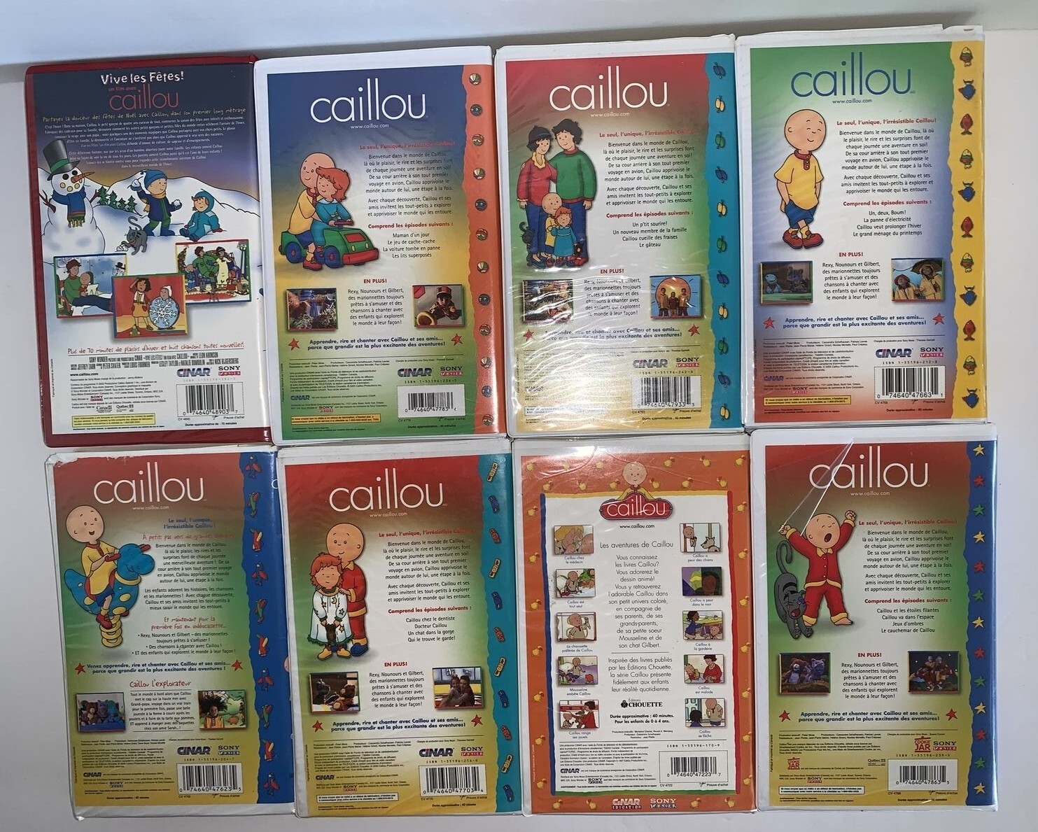 (Lot of 13) Caillou VHS Tapes in FRENCH/Francais: fetes frere famille ...
