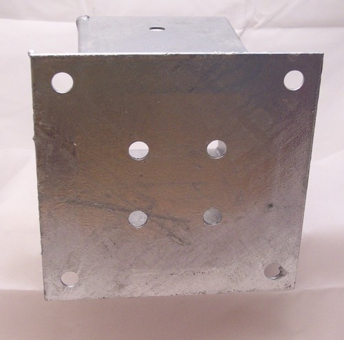 Heavy Duty Galvanised Bolt Down SQUARE POST Fence Foot Base Support 51 ...