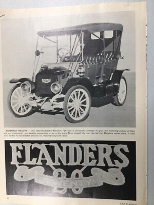 HHHART32 VINTAGE Original Article 1912 Studebaker Flanders 20 Oct 1973 ...