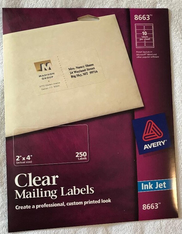 Avery Dennison Ave-8663 Easy Peel Mailing Label - 2" Width X 4" Length ...