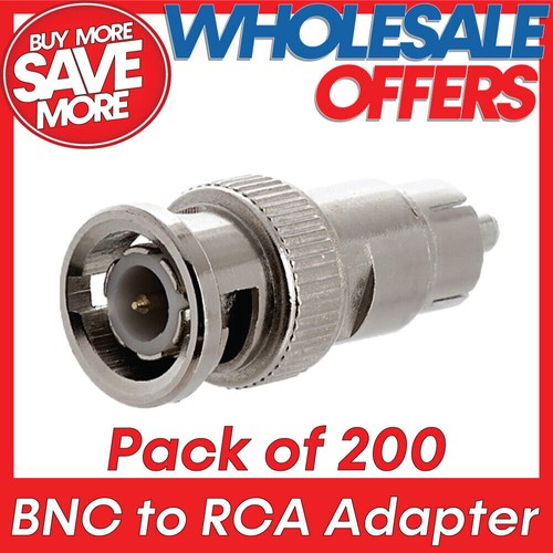 200 Pcs BNC to RCA Adapter Coaxial Cable Converter CCTV Camera ...