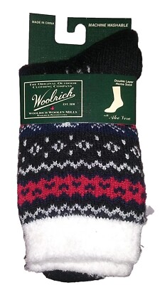 WOOLRICH Socks Women's OSFA Double Layer Home Crew Socks Aloe Vera Soft ...