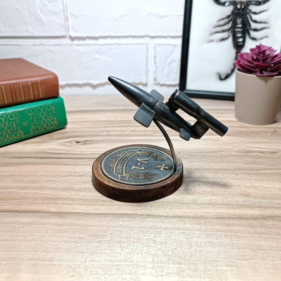 Trench Art WW2 Brass German V1 Flying Bomb Model Base Original Bullets ...
