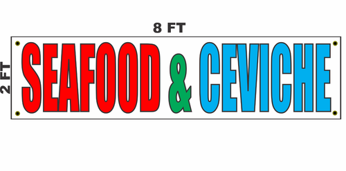 SEAFOOD & CEVICHE Banner Sign 2x8 | eBay