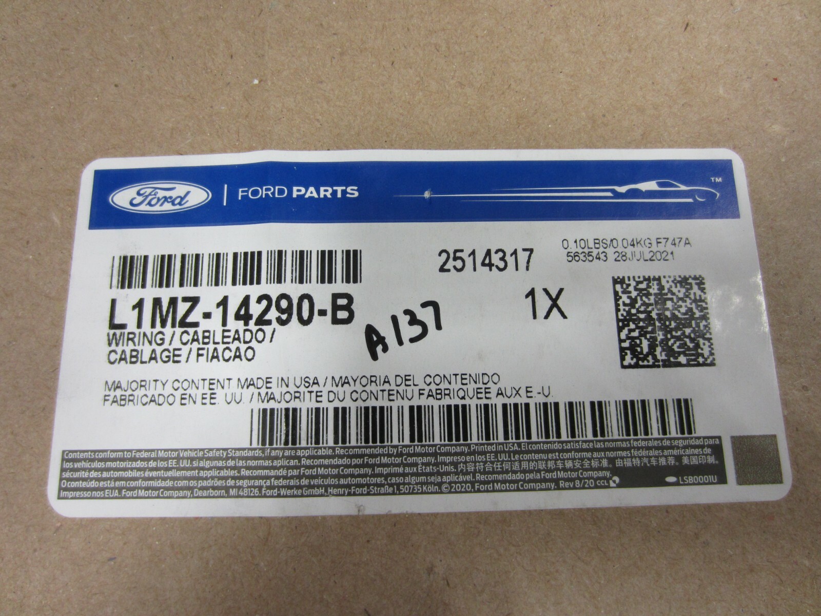 Genuine Ford Wiring Assembly L1MZ-14290-B | eBay