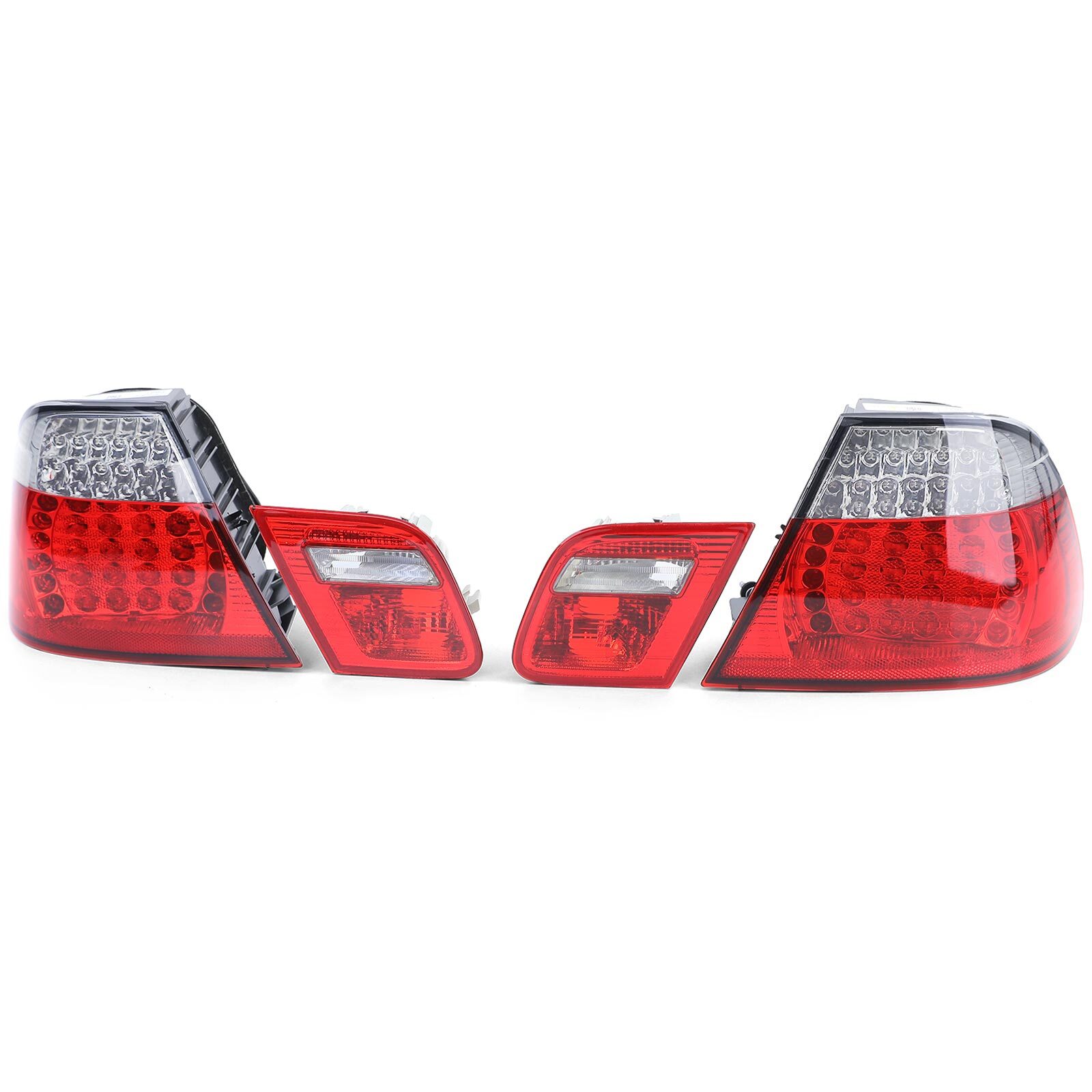 LED Tail Lights Set Facelift Look Red Clear For BMW 3 Series E46 Coupe ...