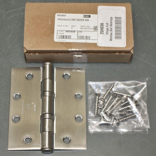Assa Abloy Mckinney Door Butt Hinge TA2314, 4-1/2" x 4", 304 Stainless ...