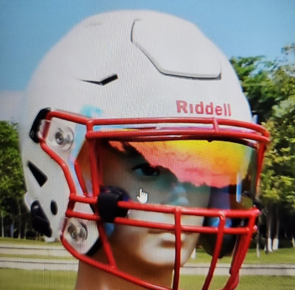 REVO CLEAR RED SPEED FLEX & F7 Full Size Football Helmet Oculus Visor W ...