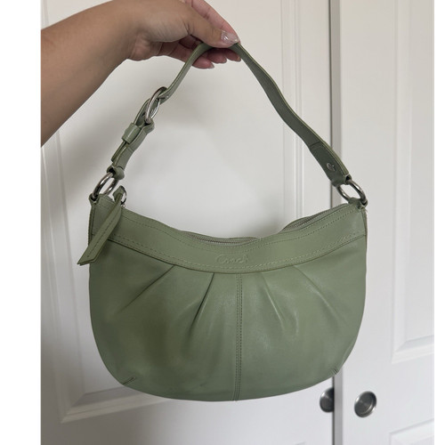 Coach MEDIUM F13730 Vintage Lime Green Soho Y2K Pleated Leather ...