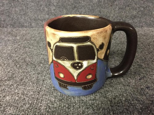 Mara Designs Mexican Pottery VW Volkswagen Route 66 Love Bus 16 oz ...