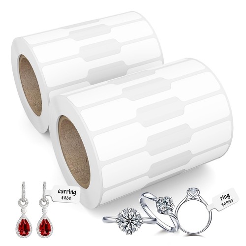 Jewelry Tags Price Tags Stickers, Rings Tags Glossy Self Adhesive White ...