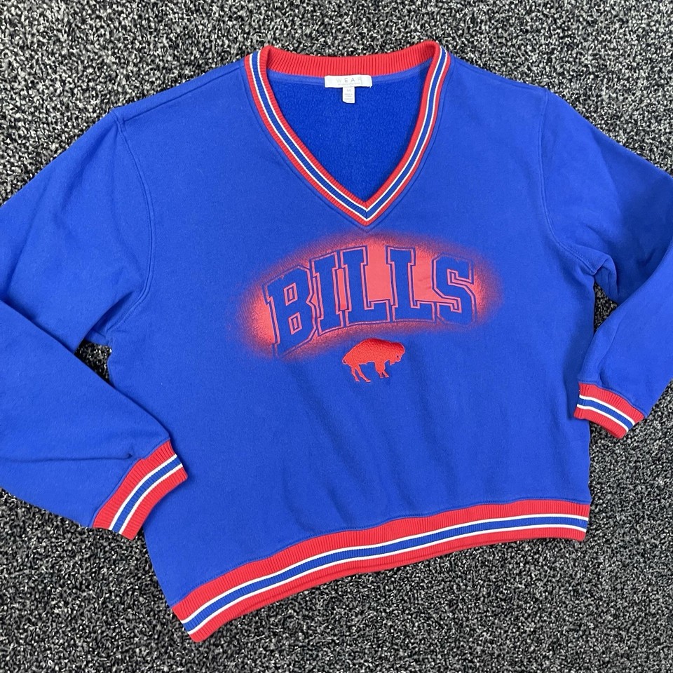 Buffalo Bills Sweatshirt Women’s Large Long Sleeve V-Neck Pullover Top ...