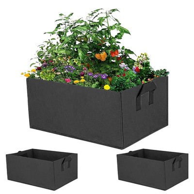 Rectangle Plant Grow Bag, 2Pack 30L Fabric Raised Garden Bed Thickened ...