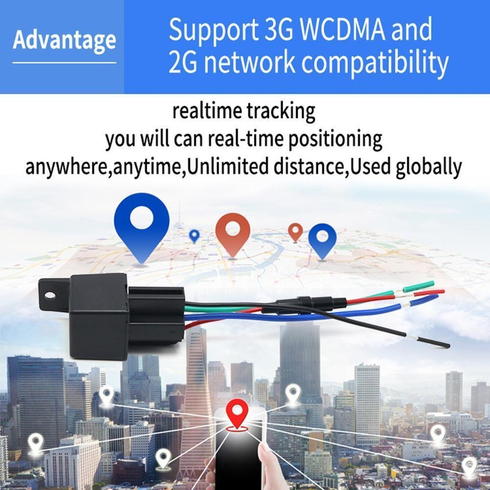 CJ720 Relay GPS Locator Tracker for Car Motorcycle Anti-Theft Real-Time ...