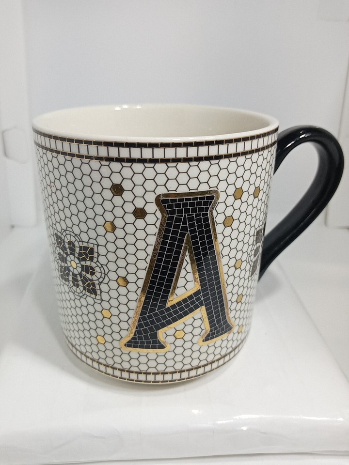 INITIAL "A" MUG. LETTER "A" MONOGRAM MUG. ANTHROPOLOGIE DECO MUG. B342 ...