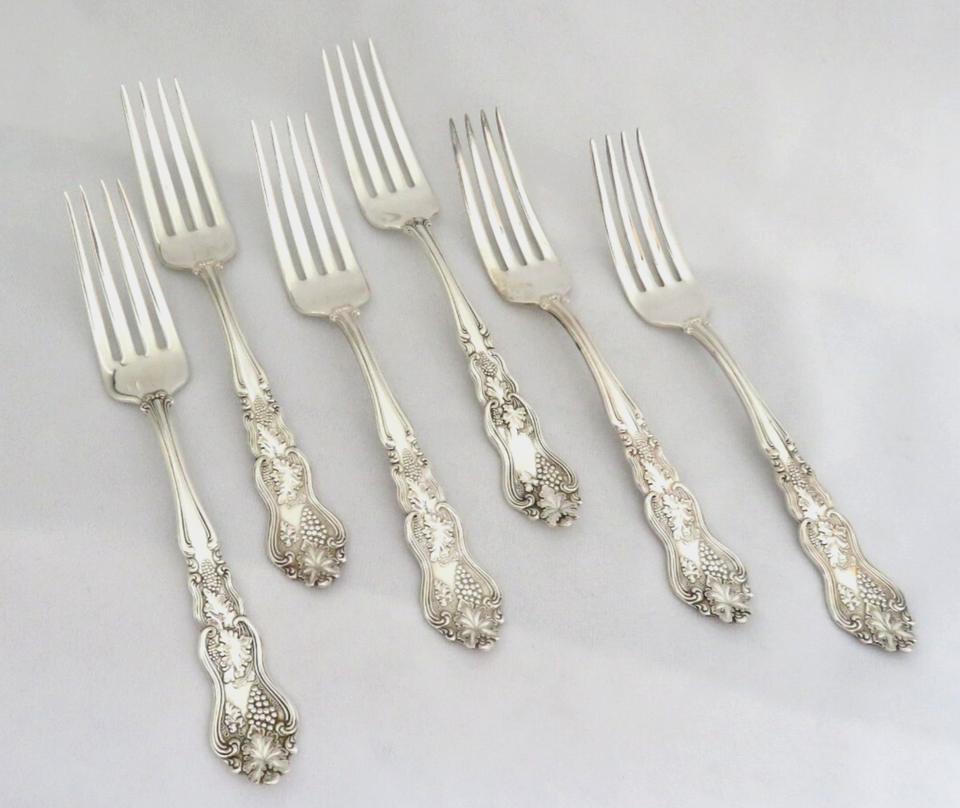 SET of 6 ~ 1906 International Silver MOSELLE Grape Silver Plate ...