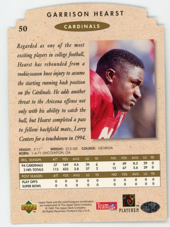 1995 SP Championship Series Die-Cut Garrison Hearst #50 FOOTBALL | eBay