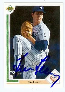 Tim Leary autographed baseball card (New York Yankees) 1991 Upper Deck ...