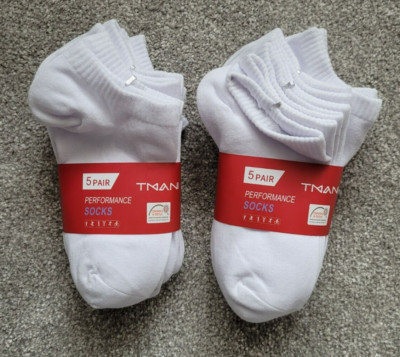 TMANI 7 Performance White Socks 10 Pairs Size M - (UK 6-8) | eBay