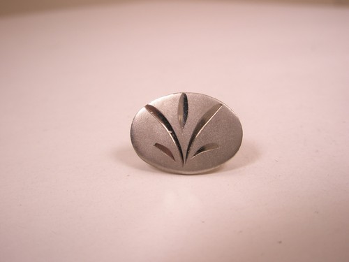 Floral Design Sterling Silver Etched Quality Vintage Tie Tack Lapel Pin ...