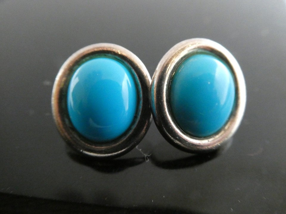 DTR Jay King Sterling Silver 925 Turquoise Gemstone Oval Stud Post ...