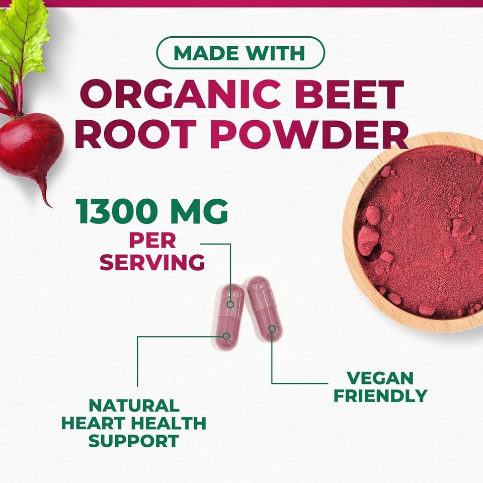 Beet Root Capsules Extra Strength 1300mg Beetroot Powder Extract | eBay