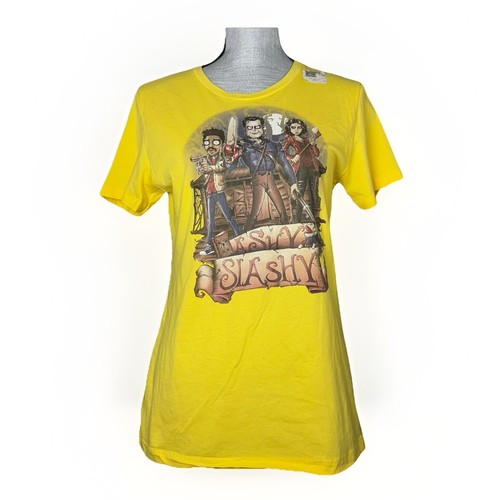 ASHY SLASHY Ash vs Evil Dead Women’s T-SHIRT Yellow Cartoon Print Kelly ...