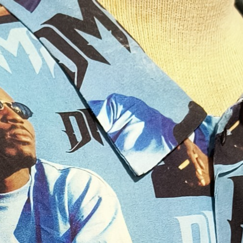 DMX Rapper Rap Button Up Shirt All Over Print AOP Mens L 100% Rayon Hip ...