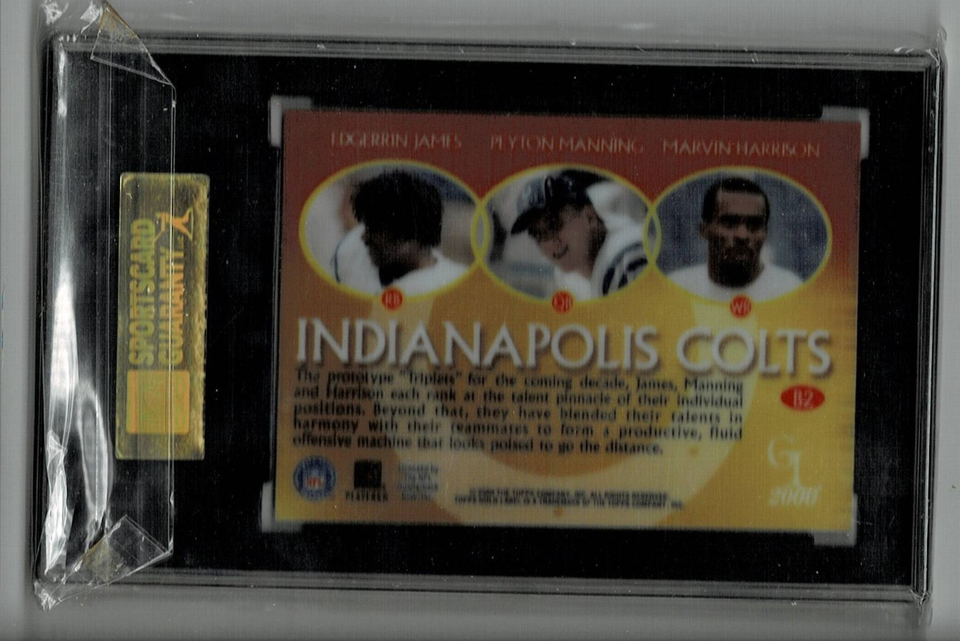 2000 Topps Gold Label Peyton Manning Edgerrin James Bullion B2 SGC Mint ...
