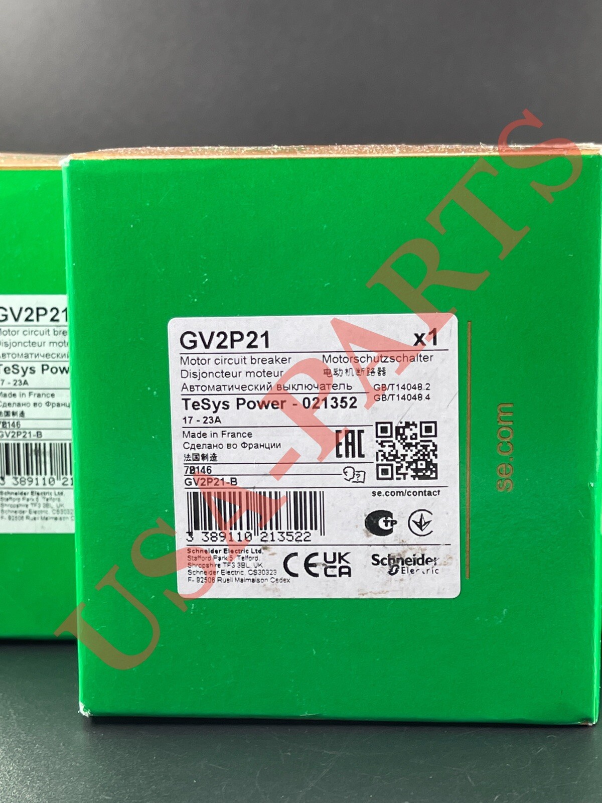 Schneider Electric GV2P21 Manual Motor Starter Knob 17 to 23a 3p for ...