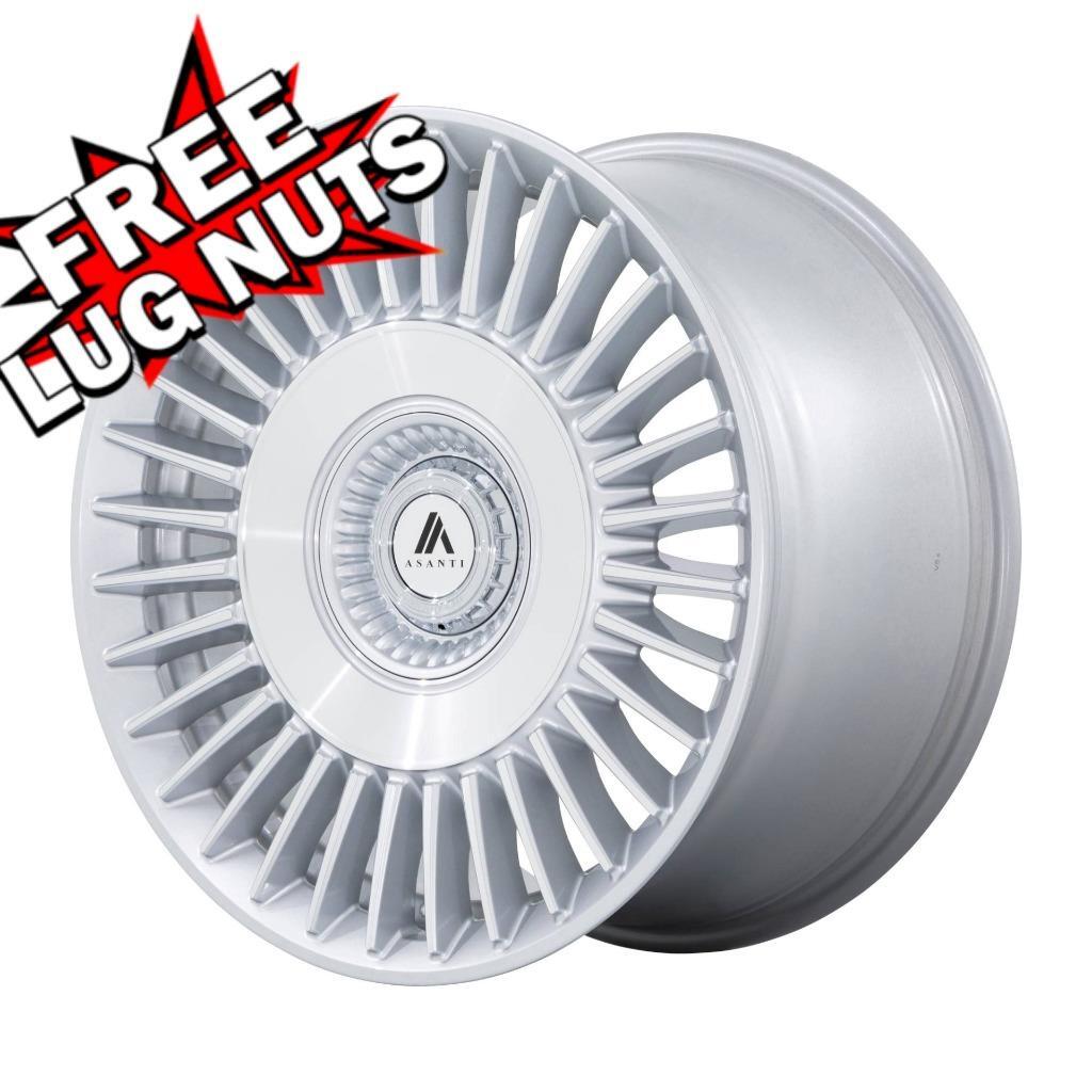 20 inch 20x9 Asanti ABL-40 TIARA Silver Machined wheels rims 5x112 +27 ...