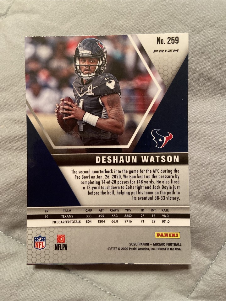 2020 Panini NFL Mosaic Deshaun Watson Silver Prizm Pro Bowl #259 Texans ...