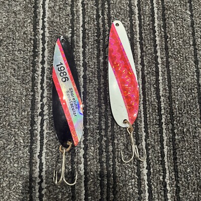 Lot Of 2 Vtg Fishing/ Jigging Spoons Shoreline Spectacular Slammer 1986 ...