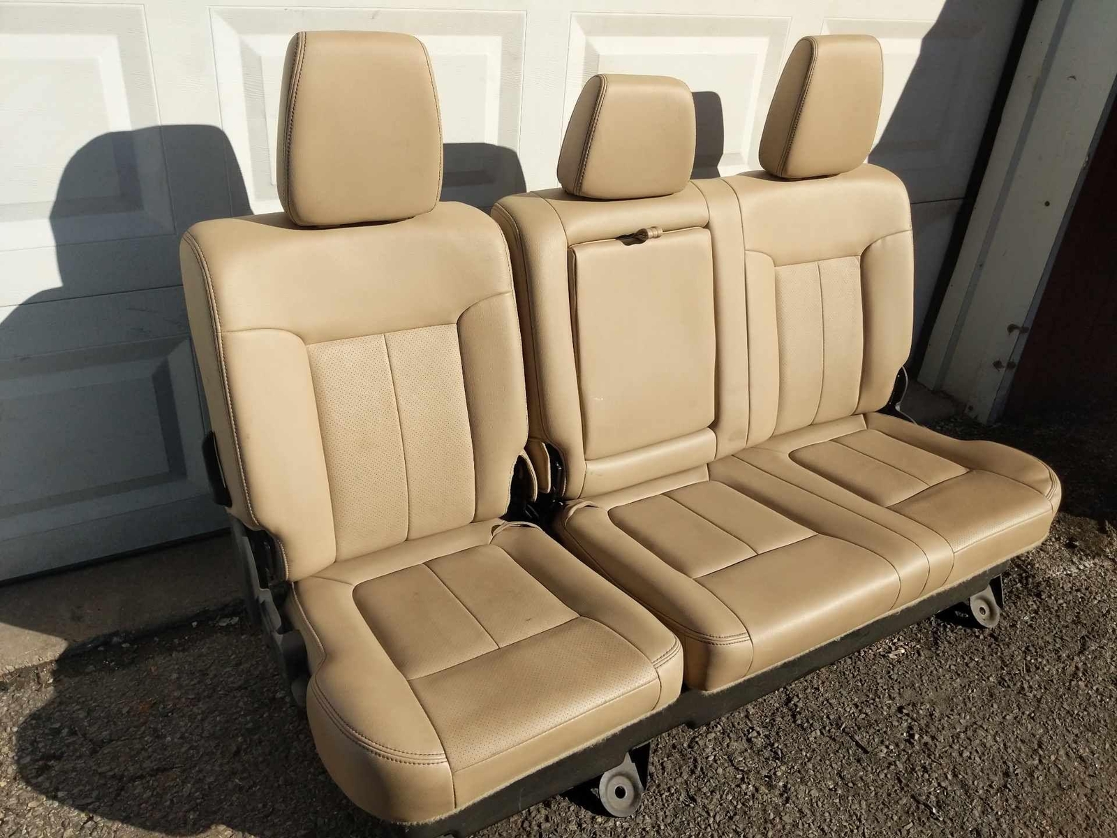 2008-2016 Ford F50 F350 Crew Cab OEM 2nd Row Seat Assembly Tan Leather ...