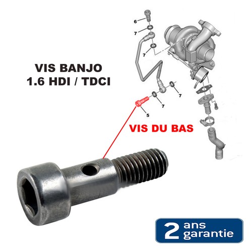 Vis banjos bas tuyau graissage huile turbo 1,6 hdi 037660 037656 0376. ...