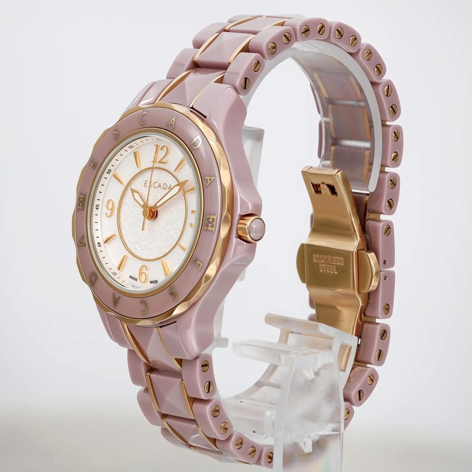 Escada Adriana 38mm Ceramic Steel White Dial Ladies Quartz Watch IWW ...