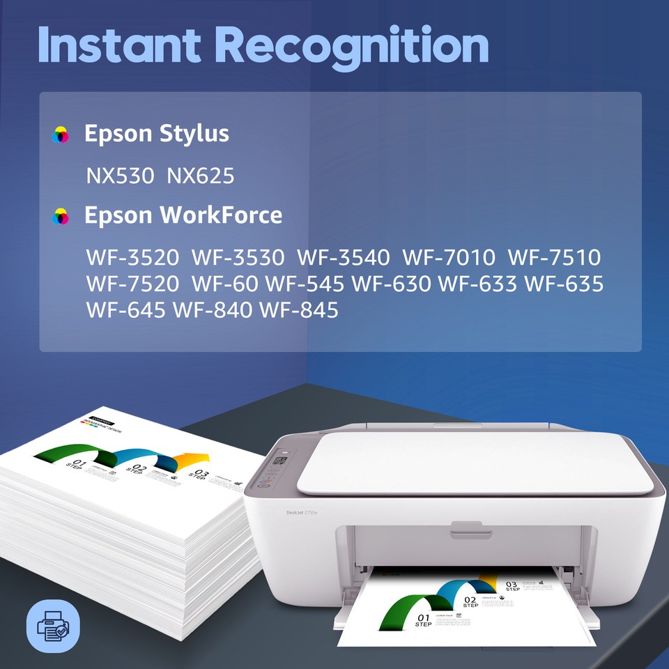 5-Pack T127 Ink for Epson 127 Ink WorkForce 545 60 630 633 635 645 840 ...