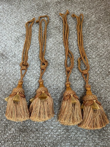 Lot Of 4 Luxurious Tassels Chair Tie Coco trim Rust Orange Gold 18” | eBay