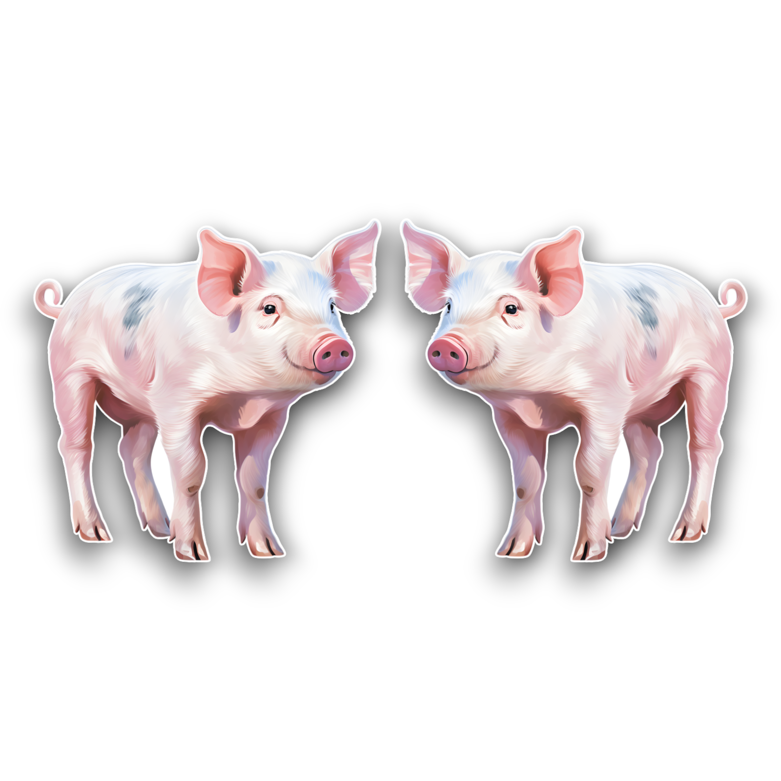 2x Small Cute Pig Piglet Watercolour Farm Animal Vinyl Sticker Decals ...
