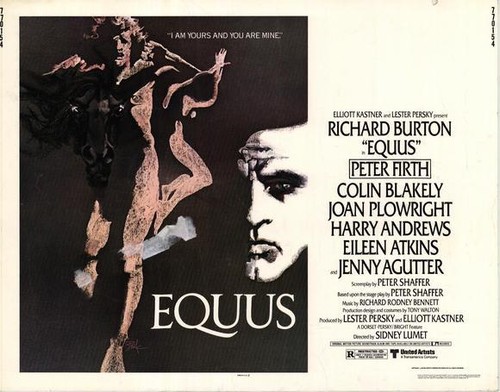 EQUUS Film POSTER 22x28 halbes Blatt Richard Burton Peter Firth Jenny ...