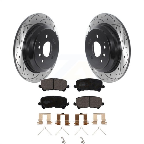 Drilled Slot Brake Rotor Ceramic Pad Rear Kit For Honda Pilot Ridgeline ...