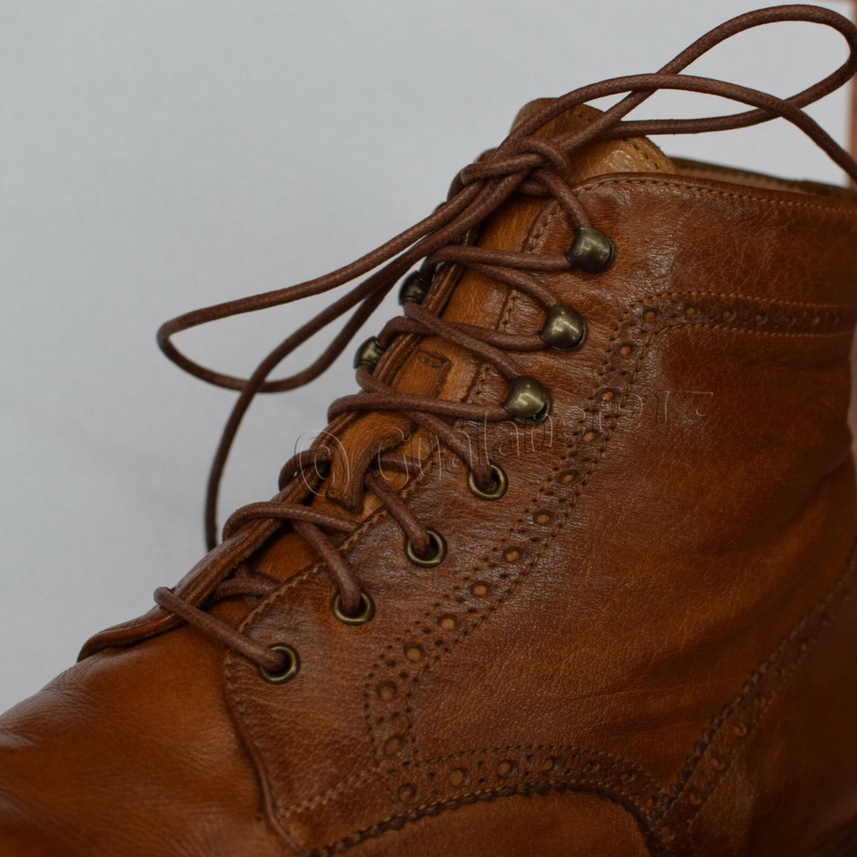 Round Premium Waxed Cotton Dress Shoelaces Fancy Shoe Boot Laces String ...